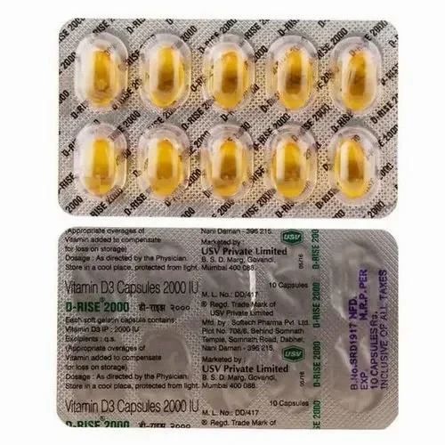 D-RISE Vitamin D3 Capsules 2000IU - Triom Pharmaceuticals